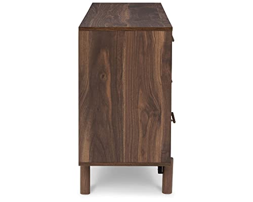Signature Design by Ashley Calverson Mid-Century Modern 6 Drawer Dresser, Mocha Brown