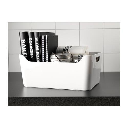 Ikea Variera Convenient Kitchen Open Storage Box, High Gloss White (1, 13 1/4 x 9 1/2 x 5 3/4 Inches)