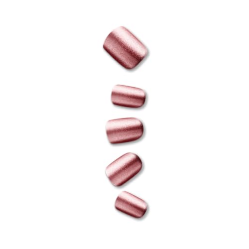 KISS imPRESS No Glue Mani Press On Nails, Color, 'Peanut Pink', Pink, Short Size, Squoval Shape, Includes 30 Nails, Prep Pad, Instructions Sheet, 1 Manicure Stick, 1 Mini File