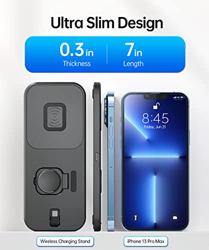 XICPU Portable and Foldable 3 in 1 Wireless Charging Station, Fast Wireless Charger Stand for Apple Watch iPhone AirPods Black