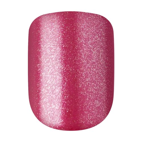 KISS imPRESS No Glue Mani Press On Nails, Color, 'Peanut Pink', Pink, Short Size, Squoval Shape, Includes 30 Nails, Prep Pad, Instructions Sheet, 1 Manicure Stick, 1 Mini File