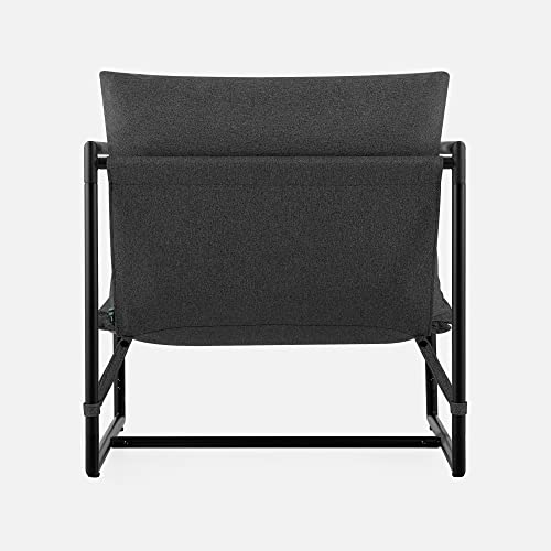 ZINUS Aidan Sling Accent Chair / Metal Framed Armchair with Shredded Foam Cushioning, Dark Grey