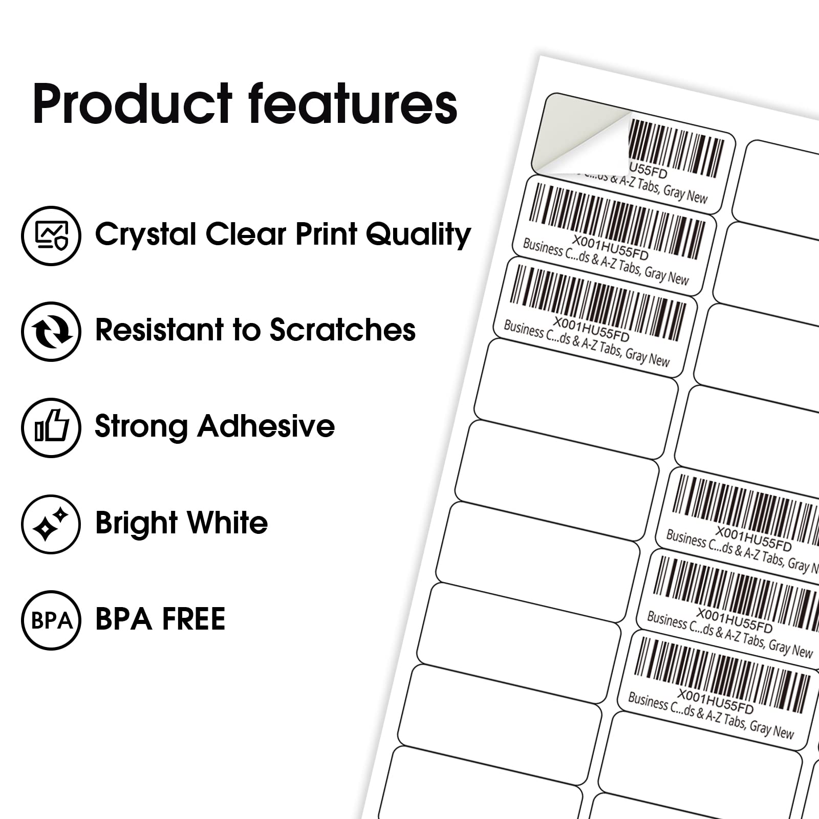 MaxGear 1" x 2-5/8" Address Mailing Sticker Labels for Inkjet or Laser Printer, Matte White Paper Sheets, Strong Adhesive, Dries Quickly, Holds Ink Well, 30 Sheets, 900 Labels