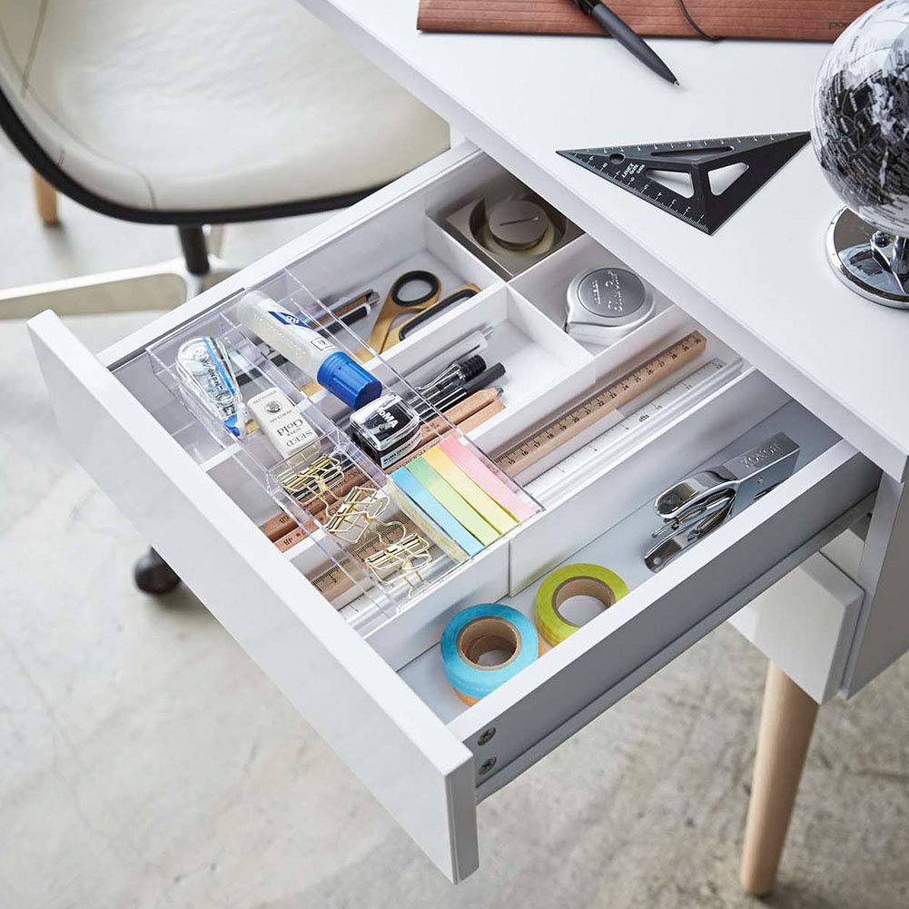 YAMAZAKI home Tower Expandable Drawer Organizer WH Space saving One Size White