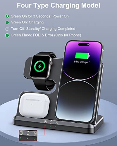 ๐ฎ๐ฌ๐ฎ๐ฏ ๐ก๐ฒ๐ Wireless Charging Station 3 in 1 Wireless Charger for iPhone 14 13 12 11 Pro Max/X/8 Charging Station for Multiple Devices for Apple Watch Ultra SE 8 7 6 5 4 3 2 for AirPods Pro 3 2