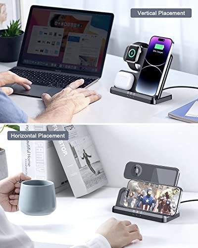 ๐ฎ๐ฌ๐ฎ๐ฏ ๐ก๐ฒ๐ Wireless Charging Station 3 in 1 Wireless Charger for iPhone 14 13 12 11 Pro Max/X/8 Charging Station for Multiple Devices for Apple Watch Ultra SE 8 7 6 5 4 3 2 for AirPods Pro 3 2