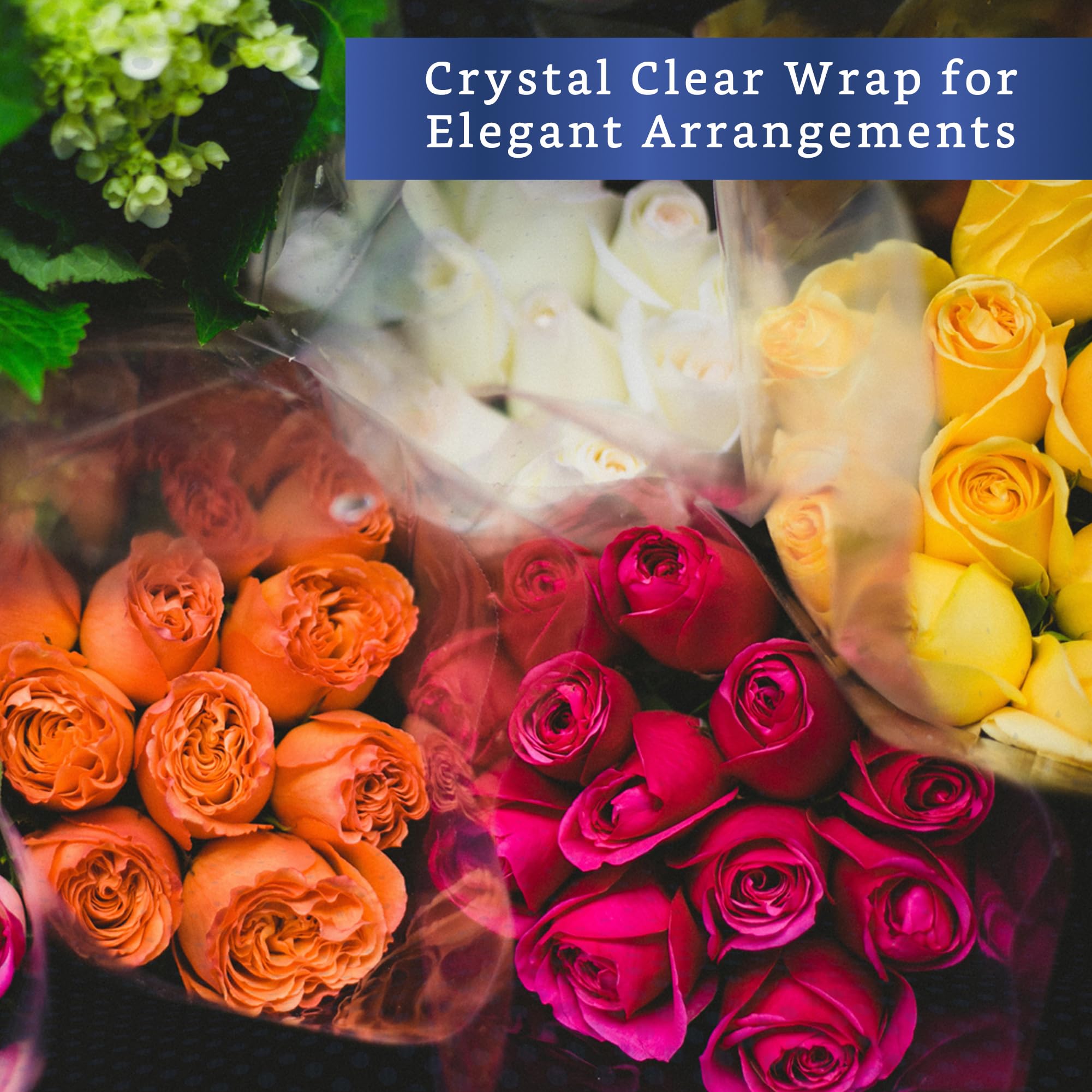 110 ft Clear Cellophane Wrap Roll (31.5 in x 110 ft) - Cellophane Wrap - Cellophane Roll - Clear Wrap Cellophane Bags - Clear Wrapping Paper to Wrap Gift Baskets - Gift Basket Wrap - Clear Gift Wrap for Baskets - Cello Wrap