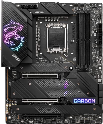 MSI MPG Z690 Carbon WiFi Gaming Motherboard (ATX, 12th Gen Intel Core, LGA 1700 Socket, DDR5, PCIe 4, CFX, M.2 Slots, Wi-Fi 6E)