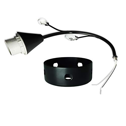 Semi Flush Mount Ceiling Light Fixture - FINXIN FXCL22 Modern Black Painting Pendant Light for Bedroom,Hallway,Kitchen and Dining Room (Black)