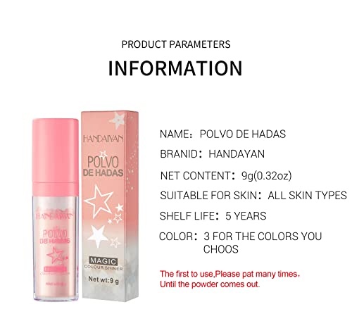 Polvo De Hadas Highlighter Makeup Body Glitter Stick,Shimmer Face Blusher Body Highlighter Glitter Makeup Gift for Girls Women-01#White Moonbeam