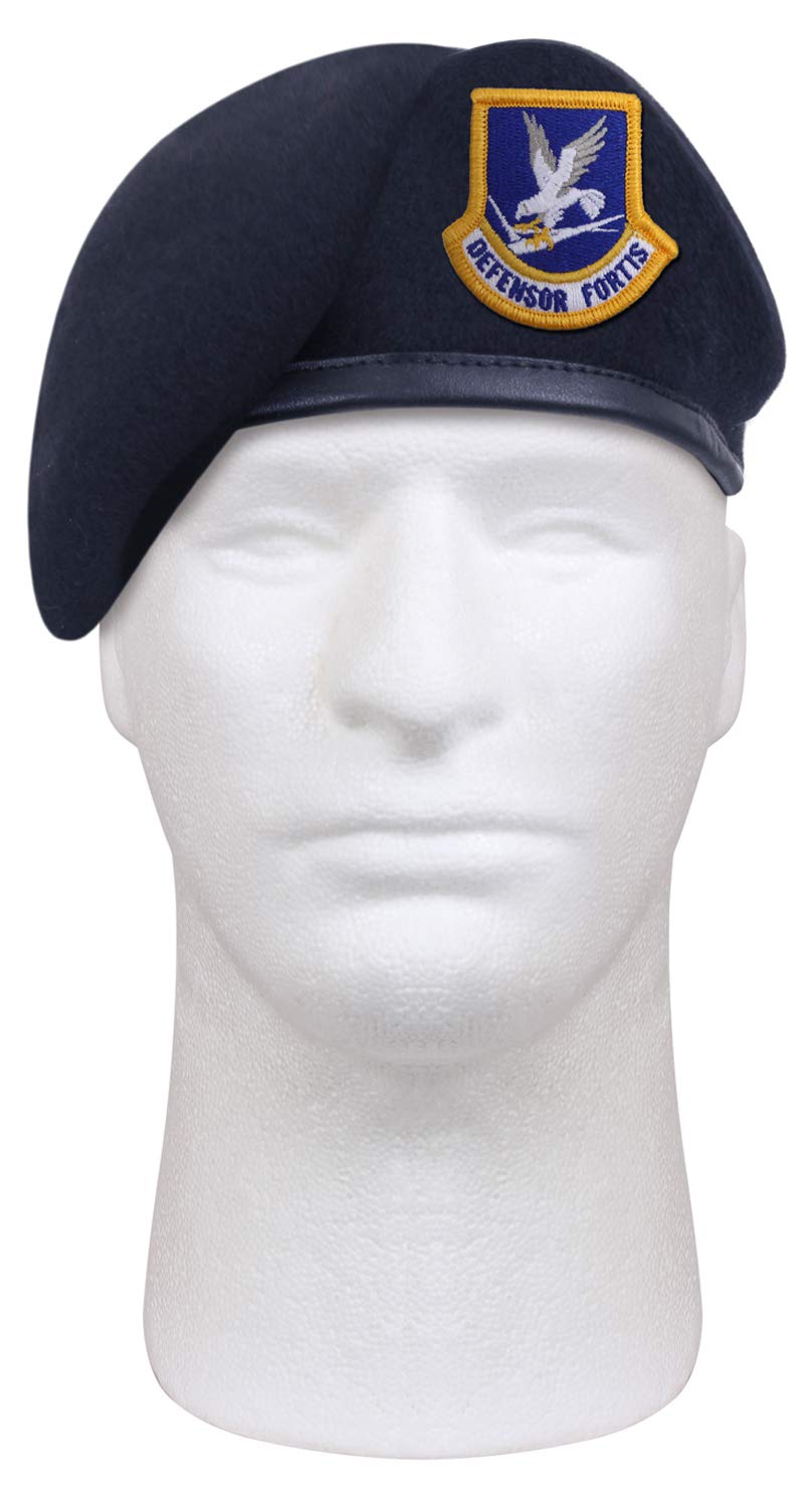 Rothco Inspection Ready Beret with USAF Flash - Midnight Navy Blue, Size 7
