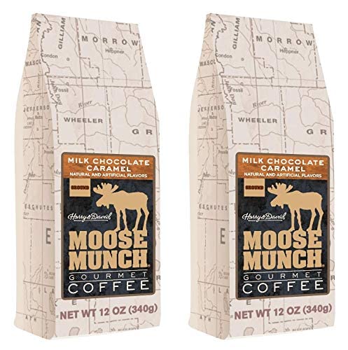 Moose Munch Gourmet Ground Coffee by Harry & David, 2/12 oz bags (Milk Chocolate Caramel)