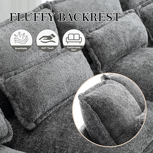 Eafurn Free Combination U Shaped Sectional Chaise Lounge,Velvet Upholstery Symmetrical Modular Solid Wood Legs,Convertible Sleeper Sofa & Couch Living Room Furniture Sets, Gray 110.63"
