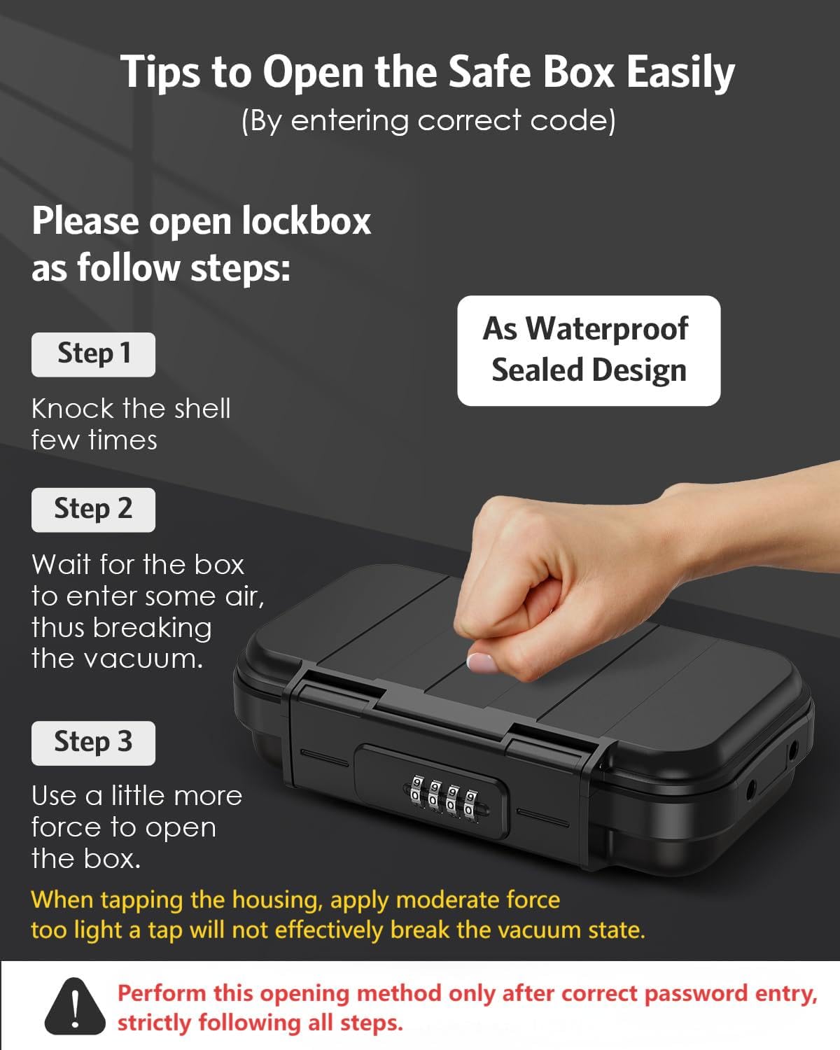 AMIR Portable Safe Box, Combination Security Case LockBox with Code, Waterproof Anti-Theft Mini Travel Safe Box with Removable Chain, Portable Lock Box for Home,Office