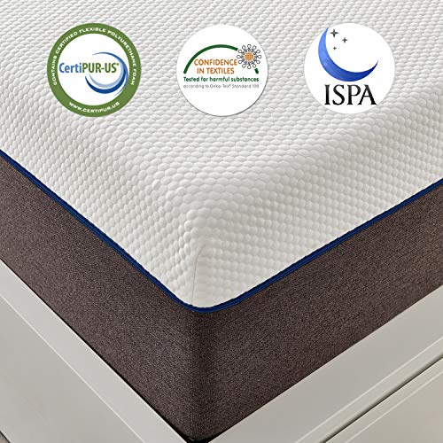 JINGWEI Queen Mattress 10 Inches Cooling-Gel Memory Foam Mattress Bed in a Box, Certified Foam, Pressure Relief Supportive, Medium Firm Queen Size Mattress, 60X 80 X 10inches