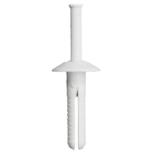 Everbilt 1/4 in. x 1 in. Plastic Pin Drive Rivets (30 Pieces), Designed to Hold Wall Surrounds to Drywall Backing, Lightweight and Durable with White Nylon Material