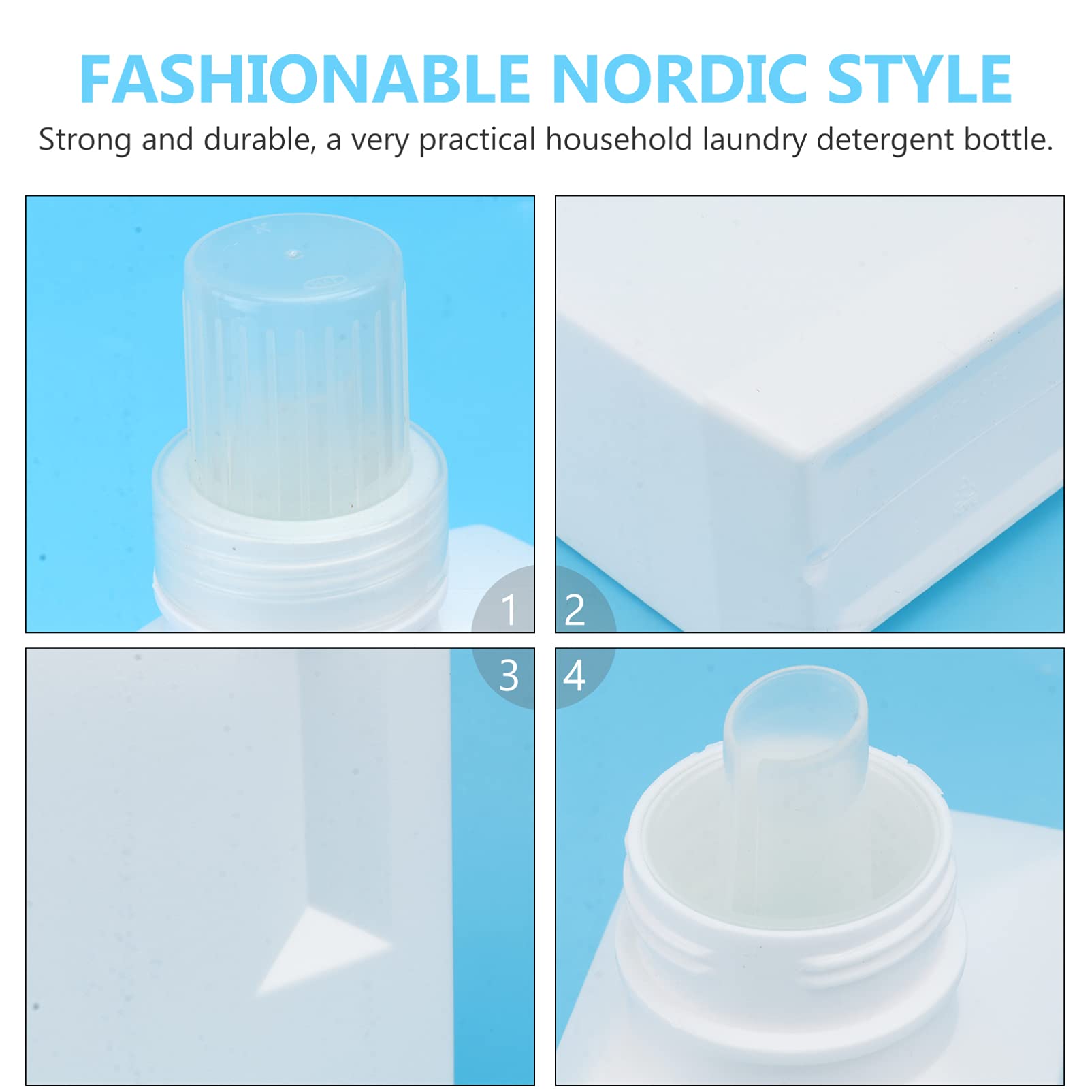 Homoyoyo Laundry Soap Dispenser 1000ML Plastic Jugs Empty Container, Wash Shower Lotions Refillable Bottle, Lotions Refillable Bottle for Water Soaps Liquid Soap Dispenser
