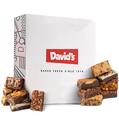 DAVID'S COOKIES Assorted Brownies in Carton Box |Enjoy Our Delicious, Great for Sharing Freshly-Baked Assorted Brownie Snacks While Watching The Superbowl - Single Pack