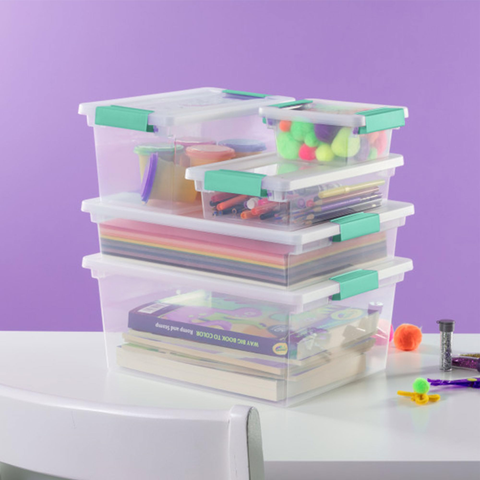 Sterilite 19618606 Small Clip Box Clear Storage Tote Container w/ Lid (12 Pack)