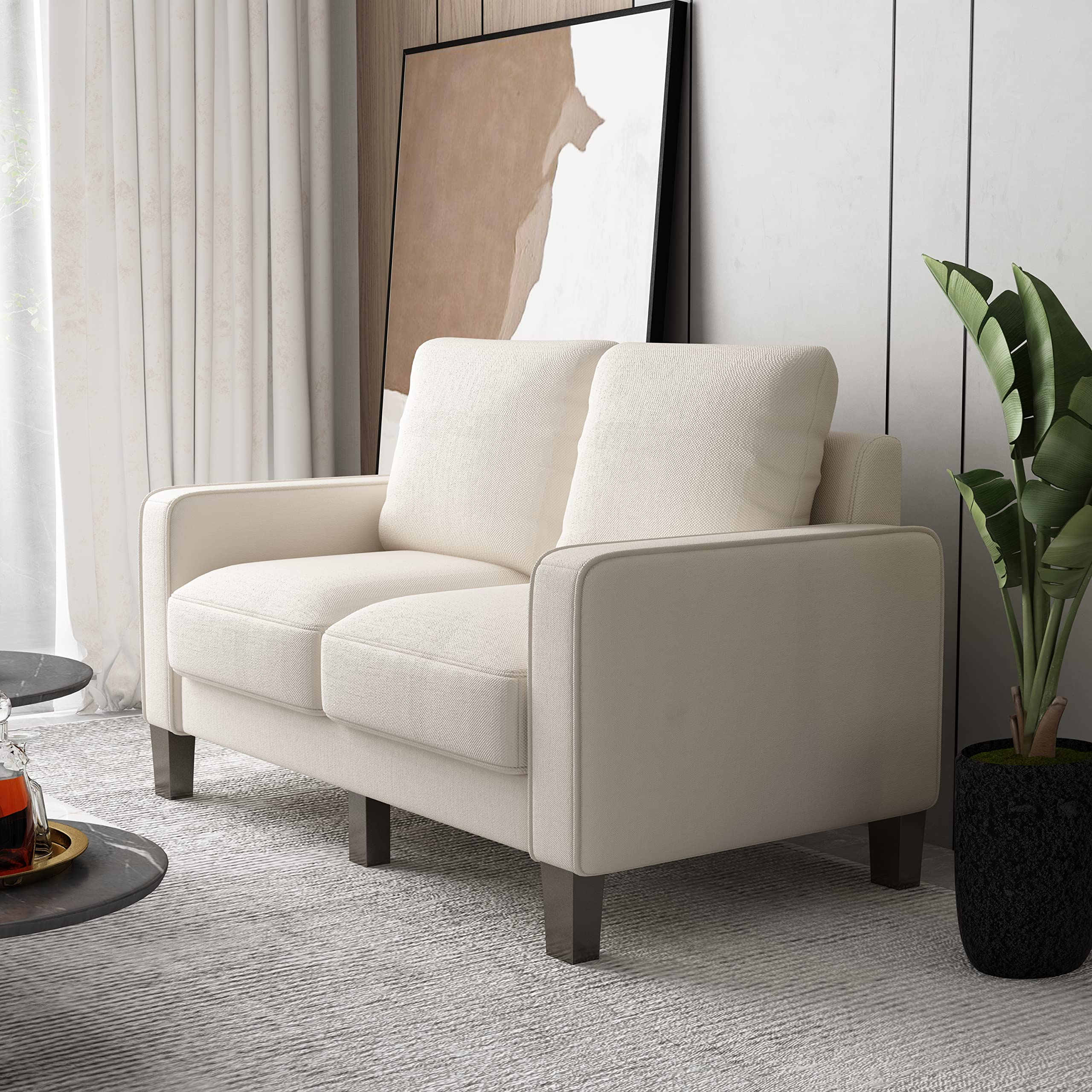 Myshle 2+3 Sectional Sofa with Storage, Sleeper Couch Chaise with Square Arm, Upgraded Modern Upholstered Sofa with Seat Cushion Beige