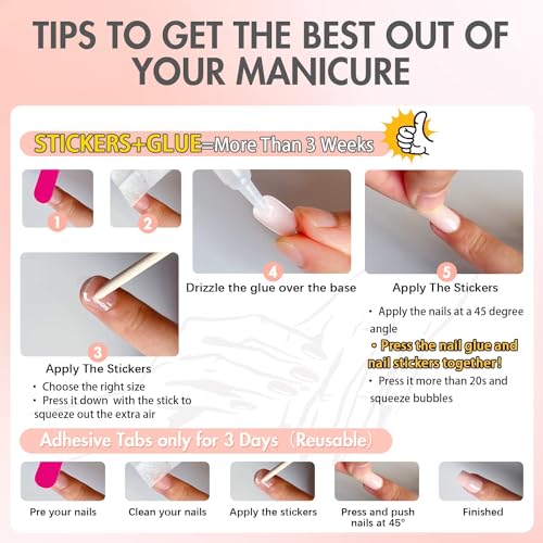 KQueenest Extra Long Press on Nails Solid Color Square Acrylic Fake Nails Full Cover Nude False Nails for Women and Girls Daily Wear 24PCS matte long