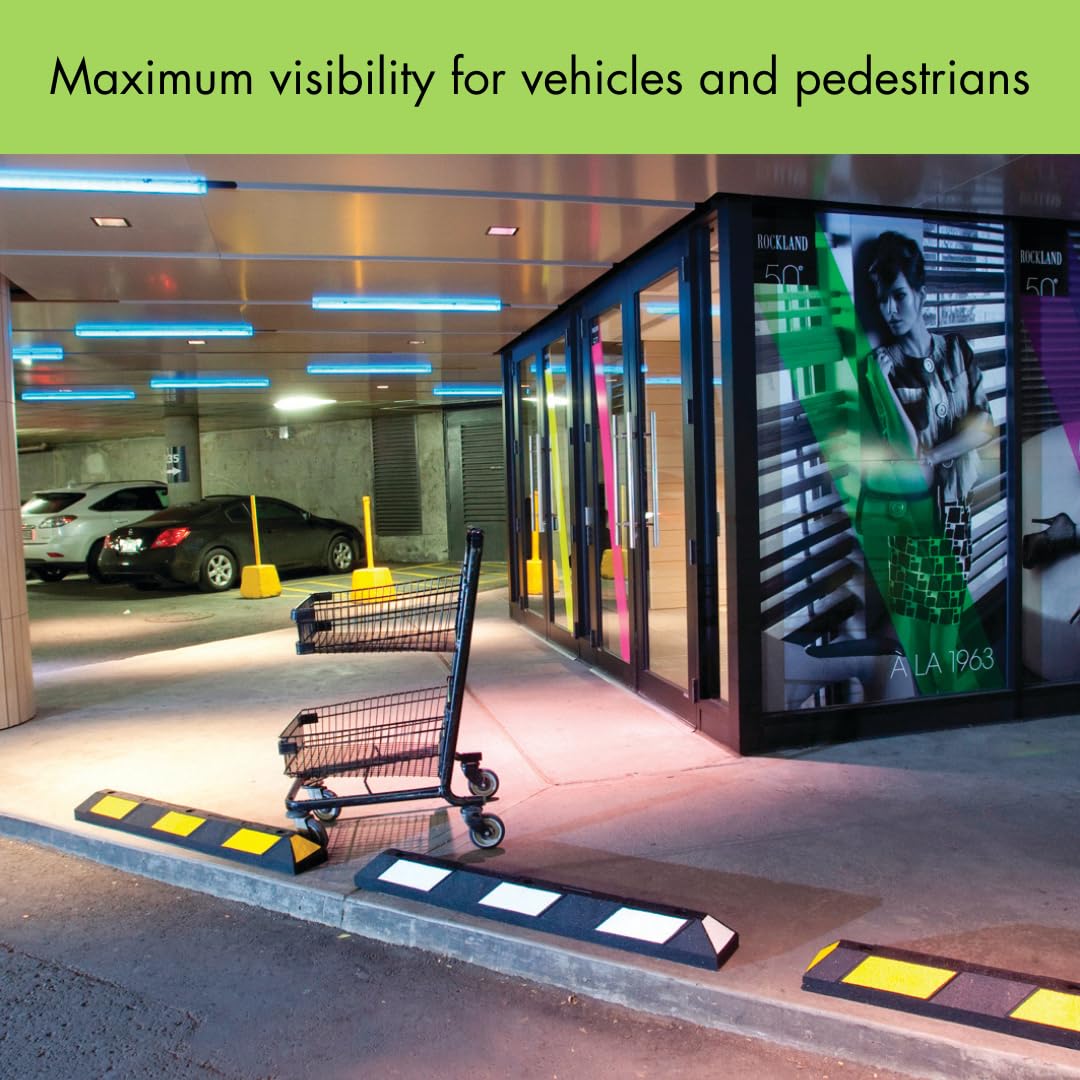 Park-It Recycled Rubber Parking Stop 3'X6"X4" Black/White