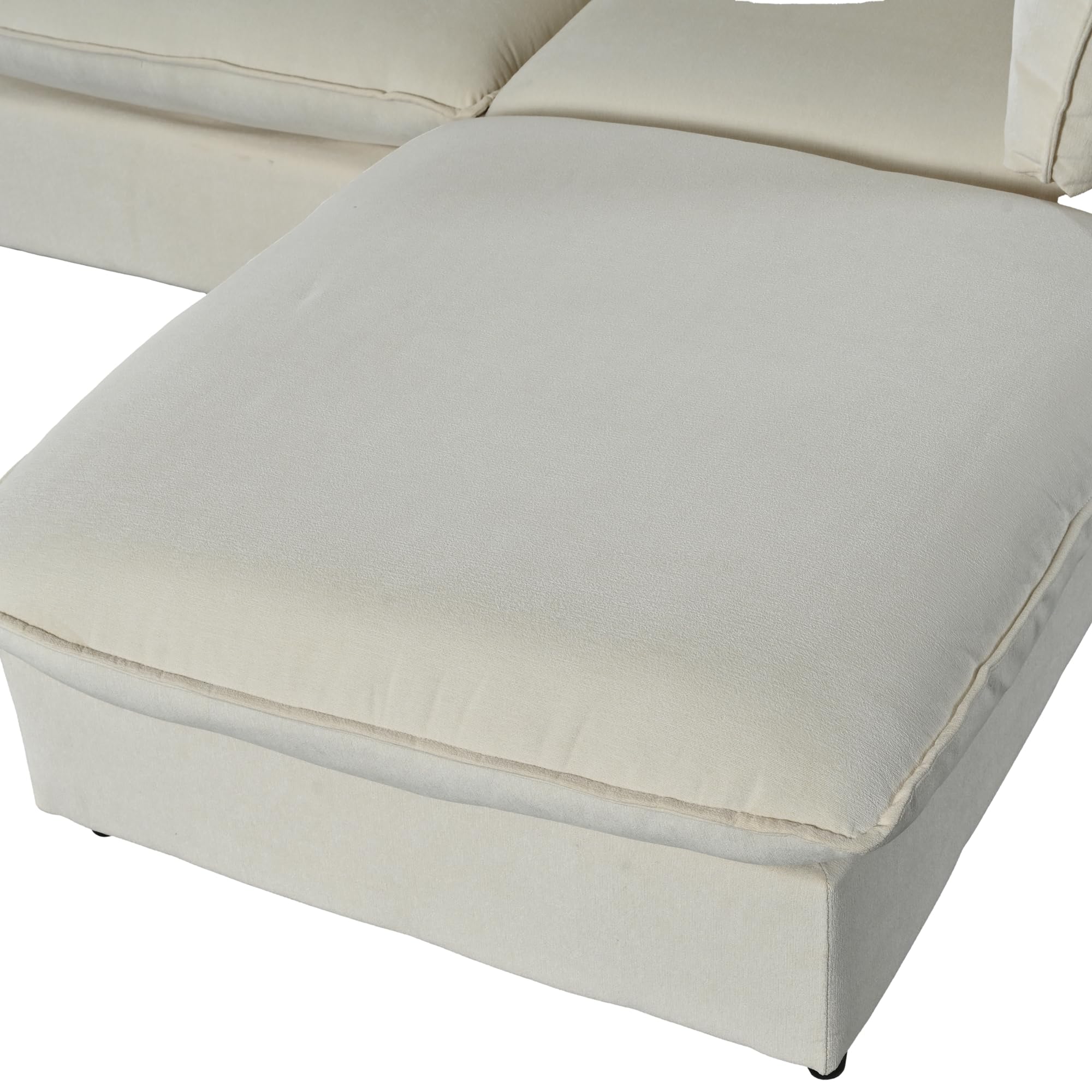 Aiuyesuo Modern Large U-Shape 6-Seat Sectional Sofa, Modular Sectional Sofa, 2 Large Chaise with Removable Ottomans, Thickened Cushion Back for Living Room,Home,Office (Beige-UUL2)