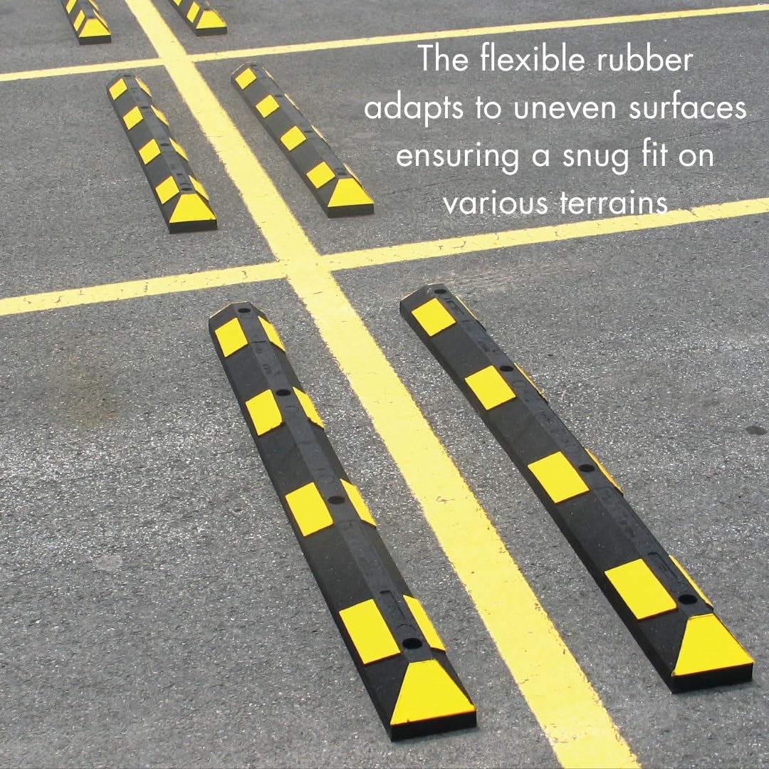 Park-It Recycled Rubber Parking Stop 3'X6"X4" Black/White