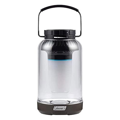 Coleman OneSource 1000 Lumens Water Resistant LED Outdoor Camping Lantern w/Rechargeable Battery, USB Port for Devices, & Internal Flashlight (2 Pack)