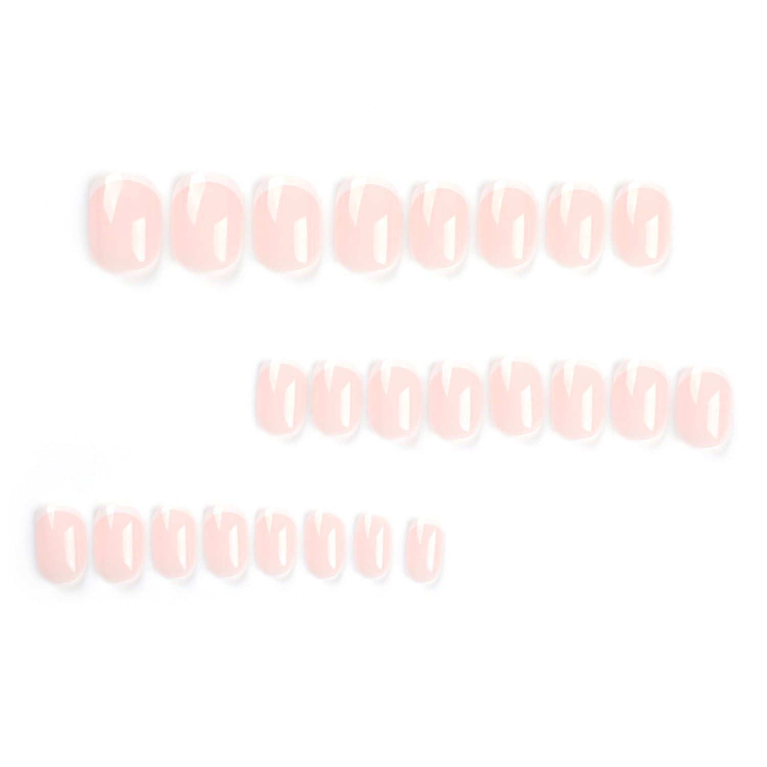 White French Tip Press on Nails Short Square Fake Nails Glossy Pink Glue on Nails Full Cover False Nails with Designs White Nail Tips Acrylic Nails Extra Short Press on Nails for Women Manicure 24Pcs