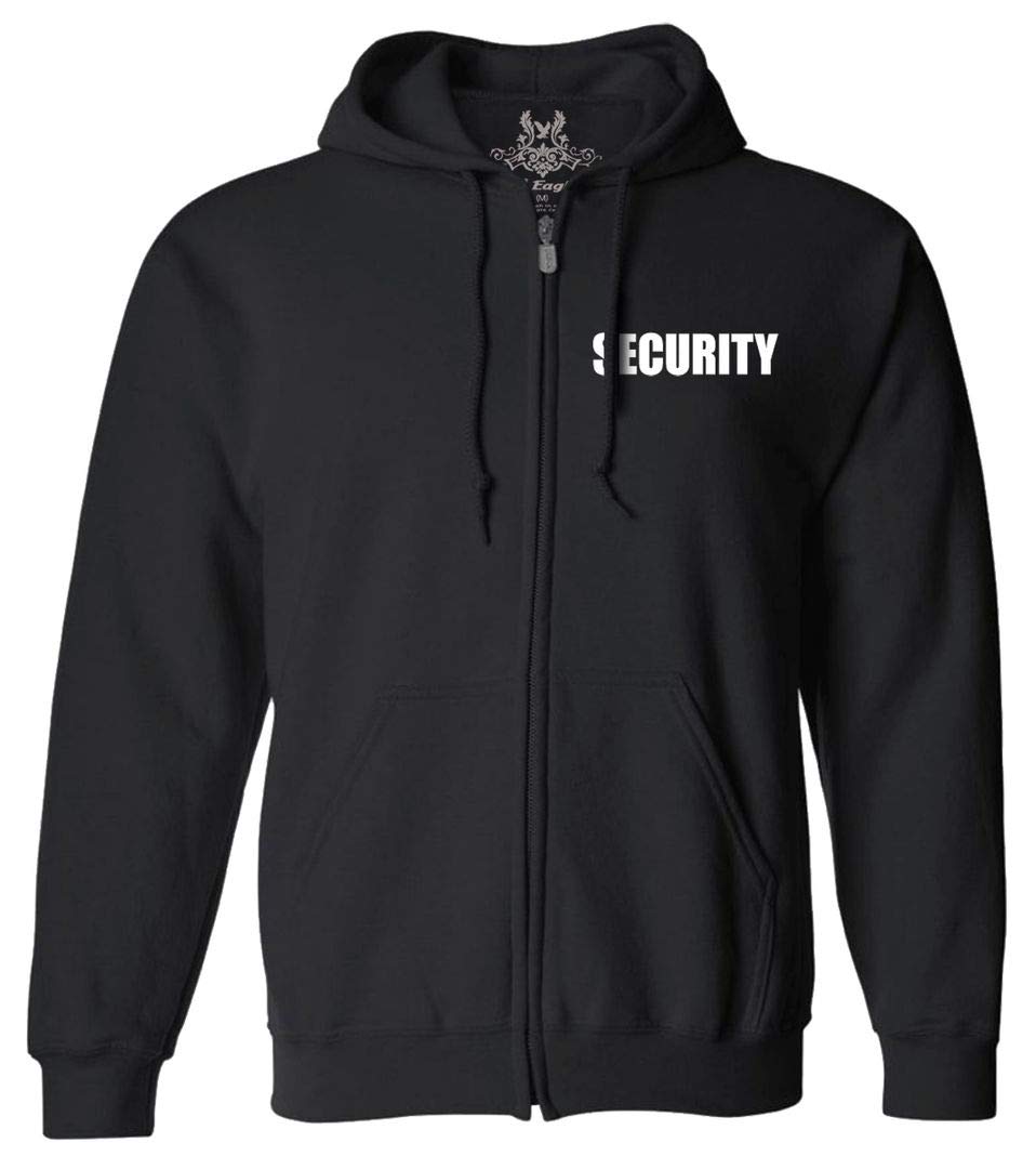 Gs-eagle For Men's Security Zip Up Black Hoodie X-Large