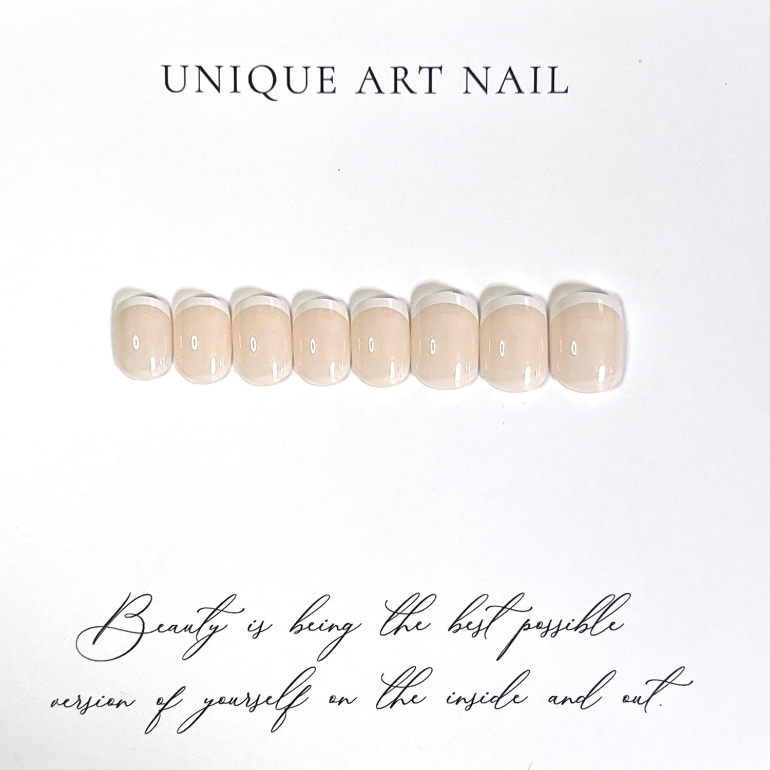White French Tip Press on Nails Short Square Fake Nails Glossy Pink Glue on Nails Full Cover False Nails with Designs White Nail Tips Acrylic Nails Extra Short Press on Nails for Women Manicure 24Pcs