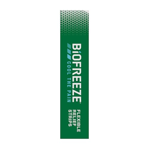 Biofreeze Pain Relief Flexible Strips Pre-Cut, 4Ct. Pain Relief for Sore Muscles, Arthritis, Backaches, Sore Joints, Sprains, Strains, and Bruises (Packaging May Vary)