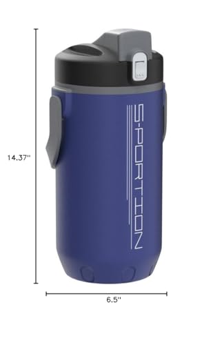 Pearl Metal D-2769 D-2769 Water Bottle, Made in Japan, 0.6 gal (2.0 L), Direct Drinking Sports Bottle, One-Touch Loader, Jug