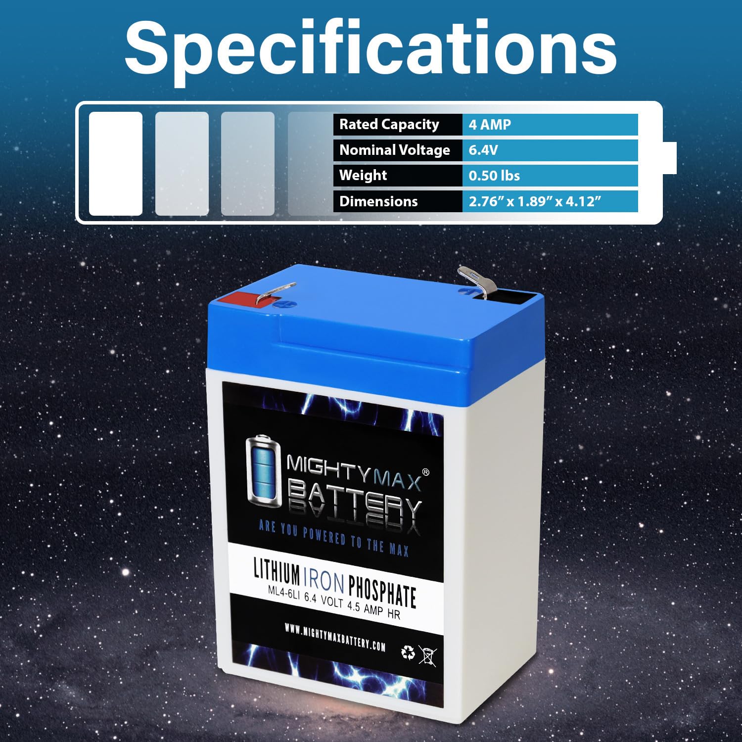 Mighty Max Battery 6V 4.5AH Lithium Replacement Battery Compatible with Coleman 5348 Lantern