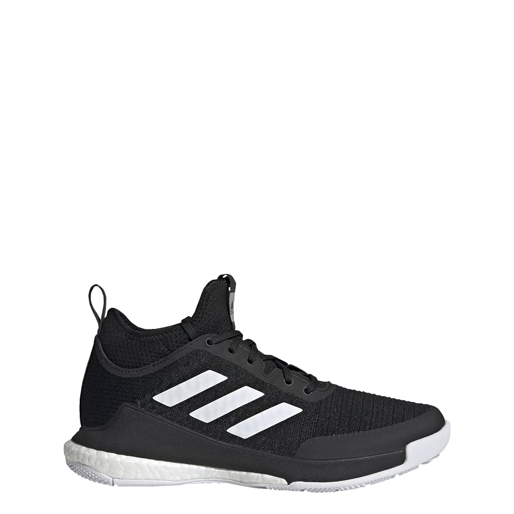 adidas Women's Crazyflight Mid Volleyball Shoe, Black/White/Black, 8