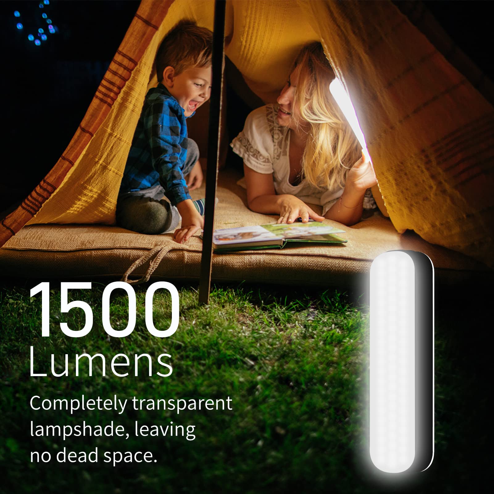 UPFOX Solar Rechargeable Camping Lantern, 4800mAh Power Bank, 1500 Lumens, 4 Light Modes LED Lantern for Car, Home, Outage, Attic, Garage, Backyard and More (Black × 1pcs)
