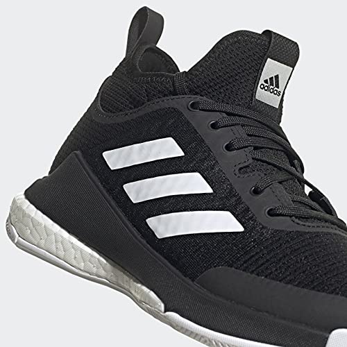 adidas Women's Crazyflight Mid Volleyball Shoe, Black/White/Black, 8