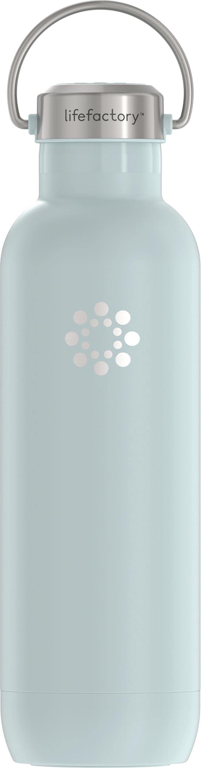 LIfeFactory Stainless Steel Vacuum-Insulated Sport Bottle, 24 Ounce, Mint