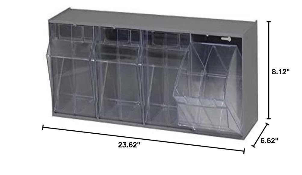 Quantum QTB304 Clear 6-5/8-Inch by 23-5/8-Inch by 8-1/8-Inch Tip Out Bin System, Gray