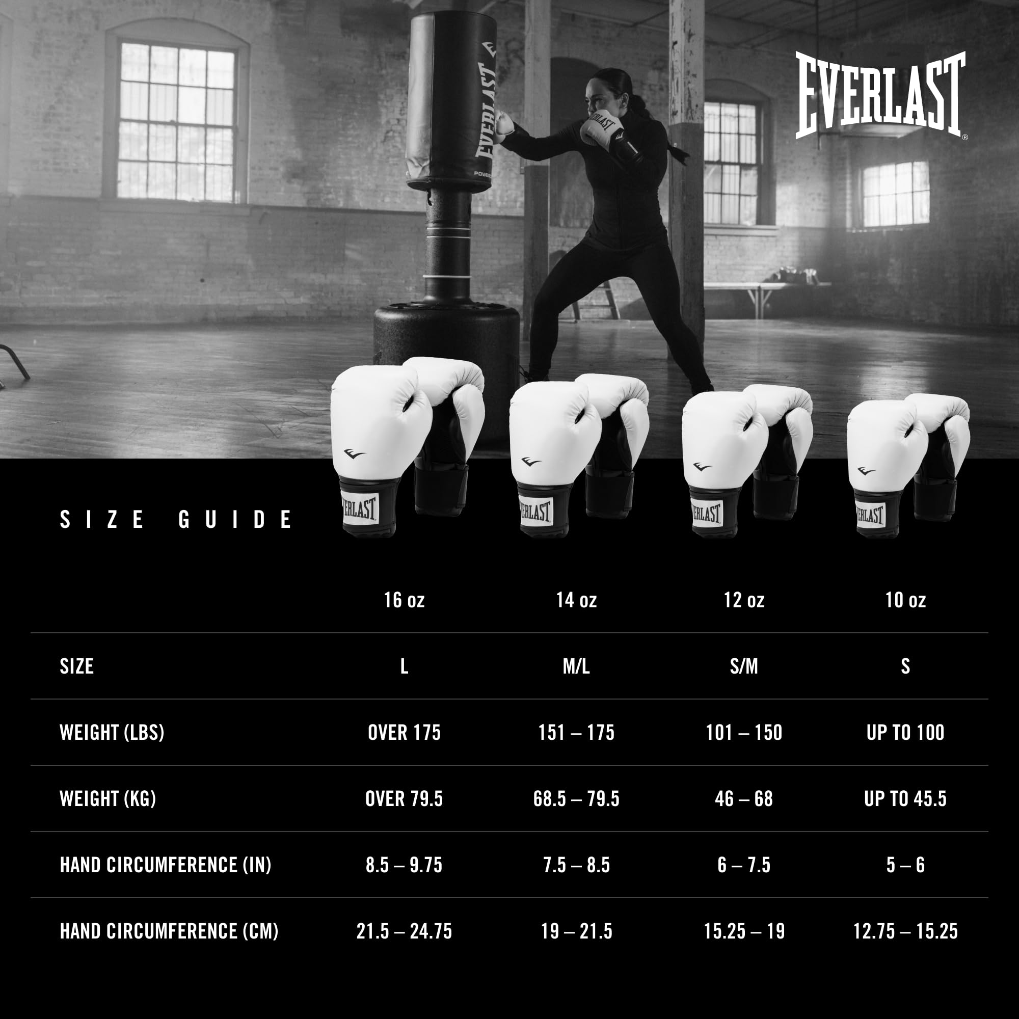 Everlast Prostyle 2 Boxing Gloves, Entry Level Training Gloves for Men and Women, Secure Fit Hook and Loop Closure & Ventilation, Heavy Bag & Speedbag Training 12 oz (White)
