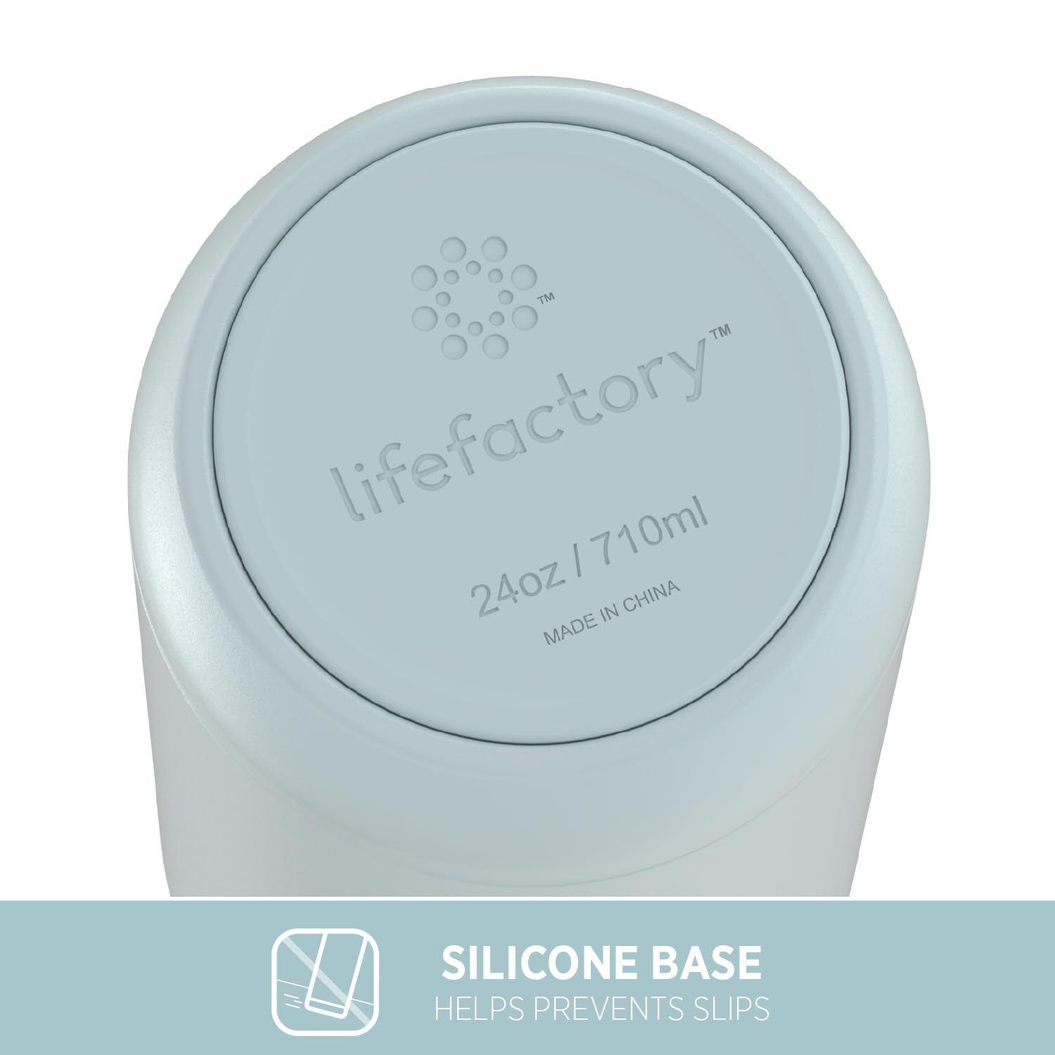 LIfeFactory Stainless Steel Vacuum-Insulated Sport Bottle, 24 Ounce, Mint