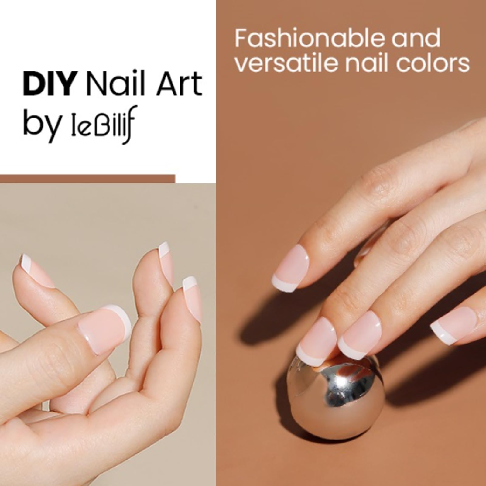 240 Pcs French Press on Nails Natural Short False Nails Solid Color Full Cover Fake Nails Artificial Acrylic Nails for DIY Nail Art Salon Women Girls