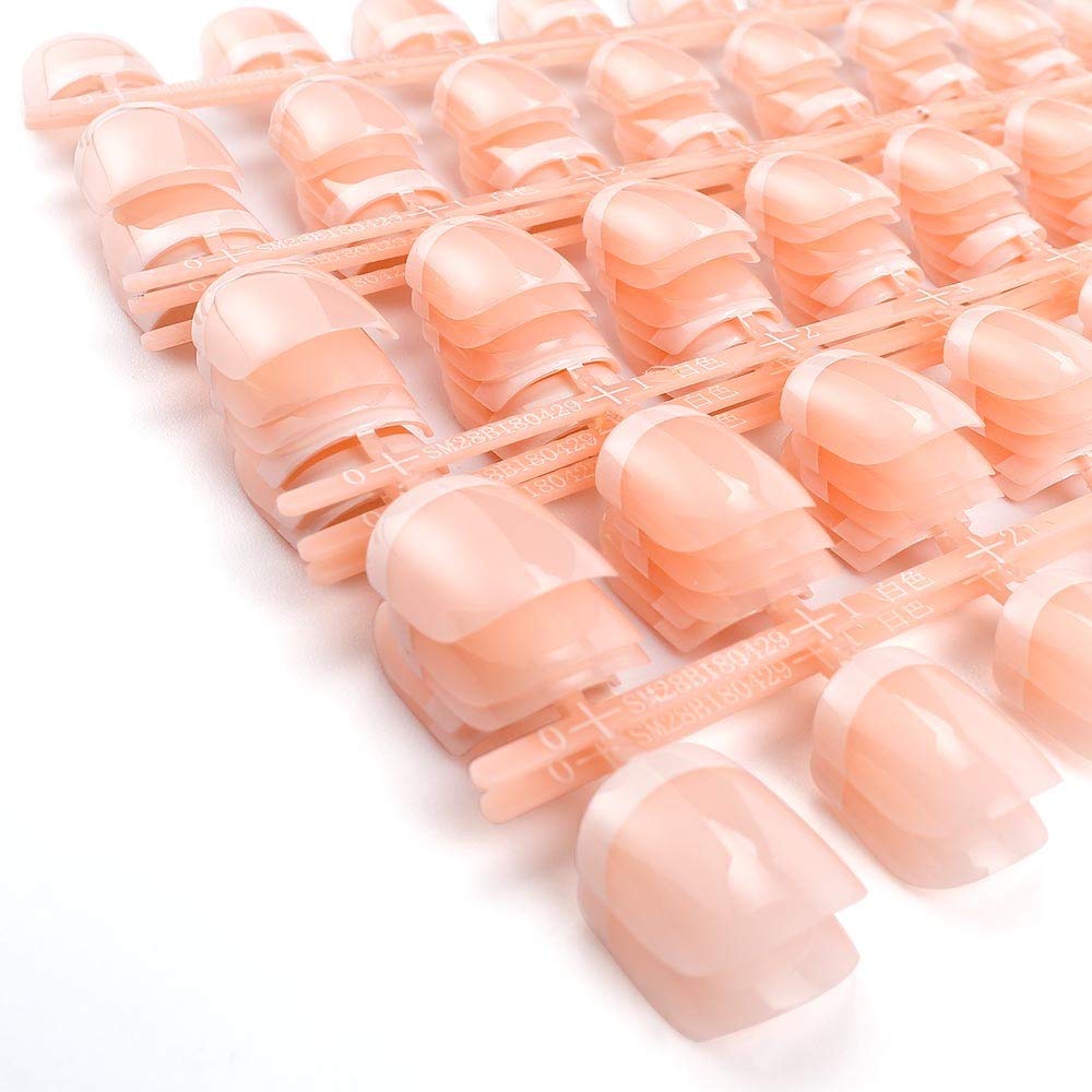 240 Pcs French Press on Nails Natural Short False Nails Solid Color Full Cover Fake Nails Artificial Acrylic Nails for DIY Nail Art Salon Women Girls