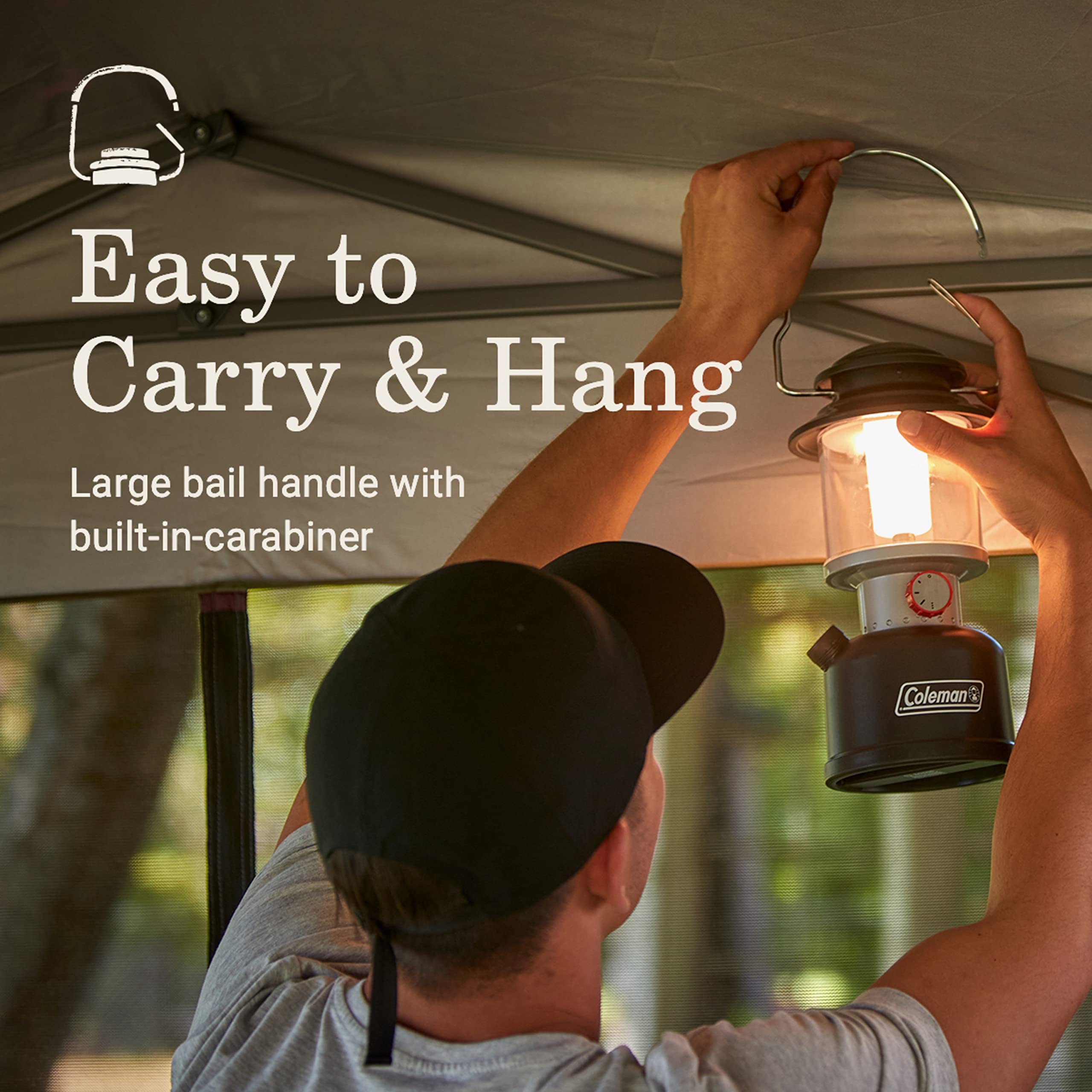 Coleman Classic Recharge 800 Lumens LED Lantern, Durable Water-Resistant Lantern with Built-in Rechargeable Batteries, Ideal for Camping and Emergencies