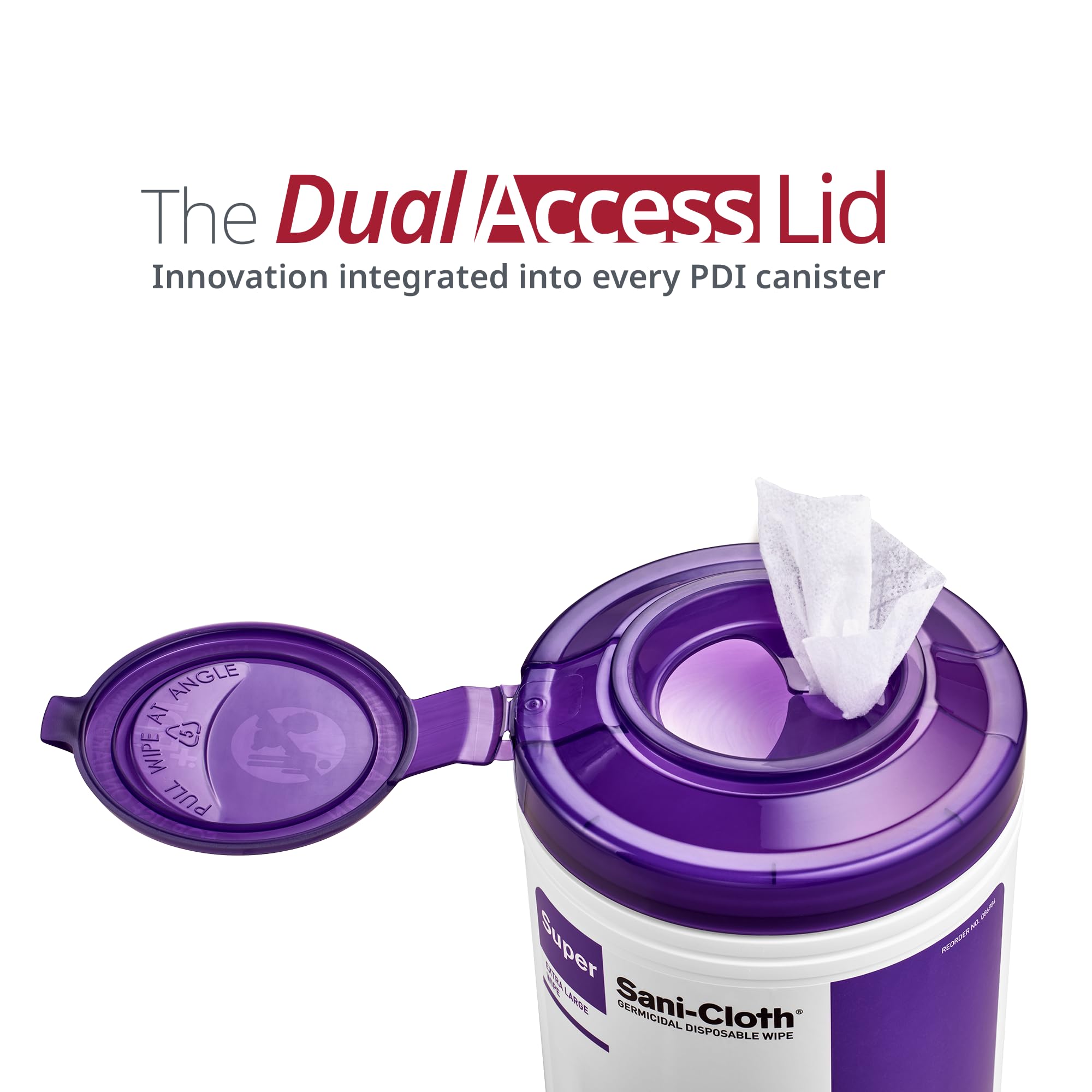 PDI-Q55172 Professional Disposables Surface Disinfectant Super Sani-Cloth Wipes, 160 Count - Purple