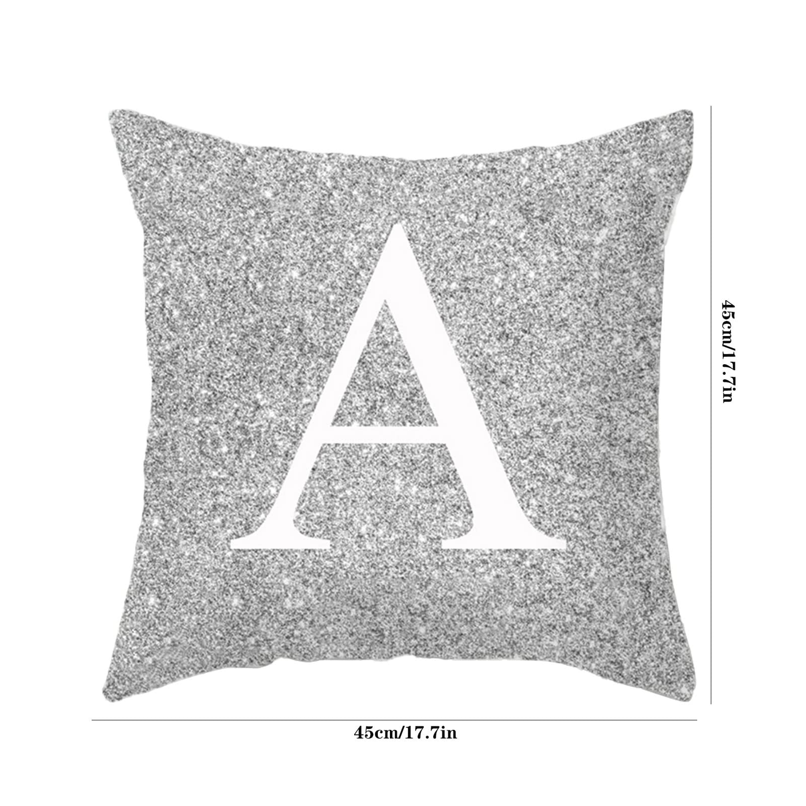 TUNKENCE Decorative Throw Pillow Covers Initial Throw Pillows 18x18 Home Decor Letter Cushion English Alphabet Pillowcases for Sofa Couch Bed,Decorative Soft Cushion Cases, 18x18Inch Clearance