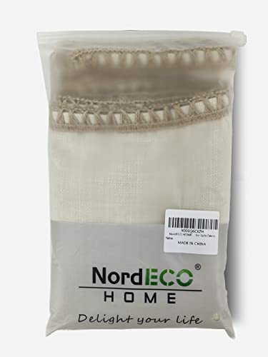NordECO HOME Set of 2 Farmhouse Throw Pillow Covers - Burlap Linen Trimmed Tailored Edges Decorative Cushion Covers for Bed Home Decoration, 18 x 18, Black