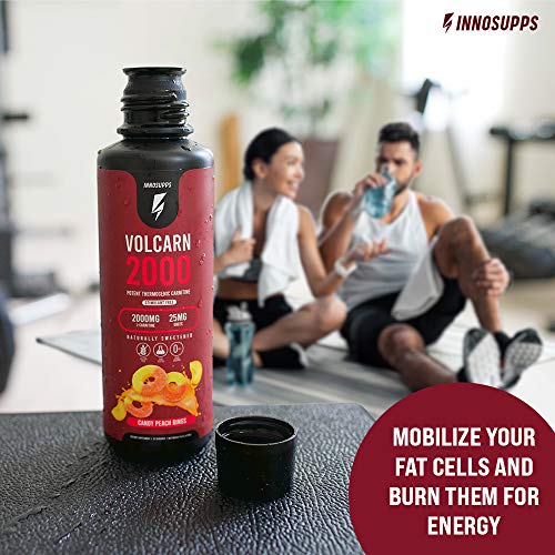 InnoSupps Volcarn 2000 - Advanced Fat Burning Liquid | L-Carnitine, GBEEC, Boost Energy, ATP Enhancer | Caffeine Free, No Artificial Sweeteners | 32 Servings (Lemon Lime)