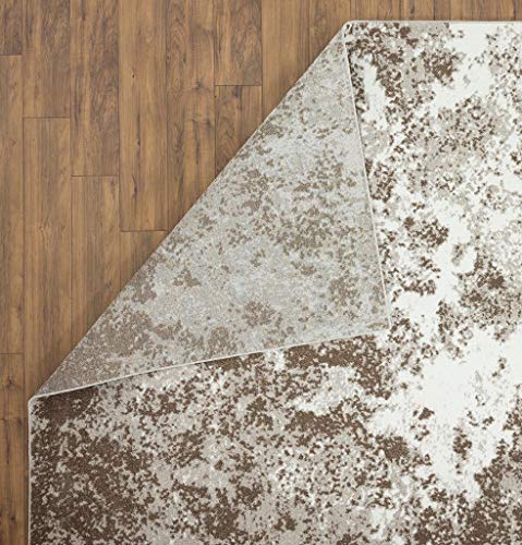 LUXE WEAVERS 6097 Abstract Marble Modern Area Rug, Brown/Size 5 x 7